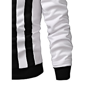 GORGLITTER Men's Casual Crewneck Sweatshirt Color Block Fleece Pullover Sweatshirt Black and White Large