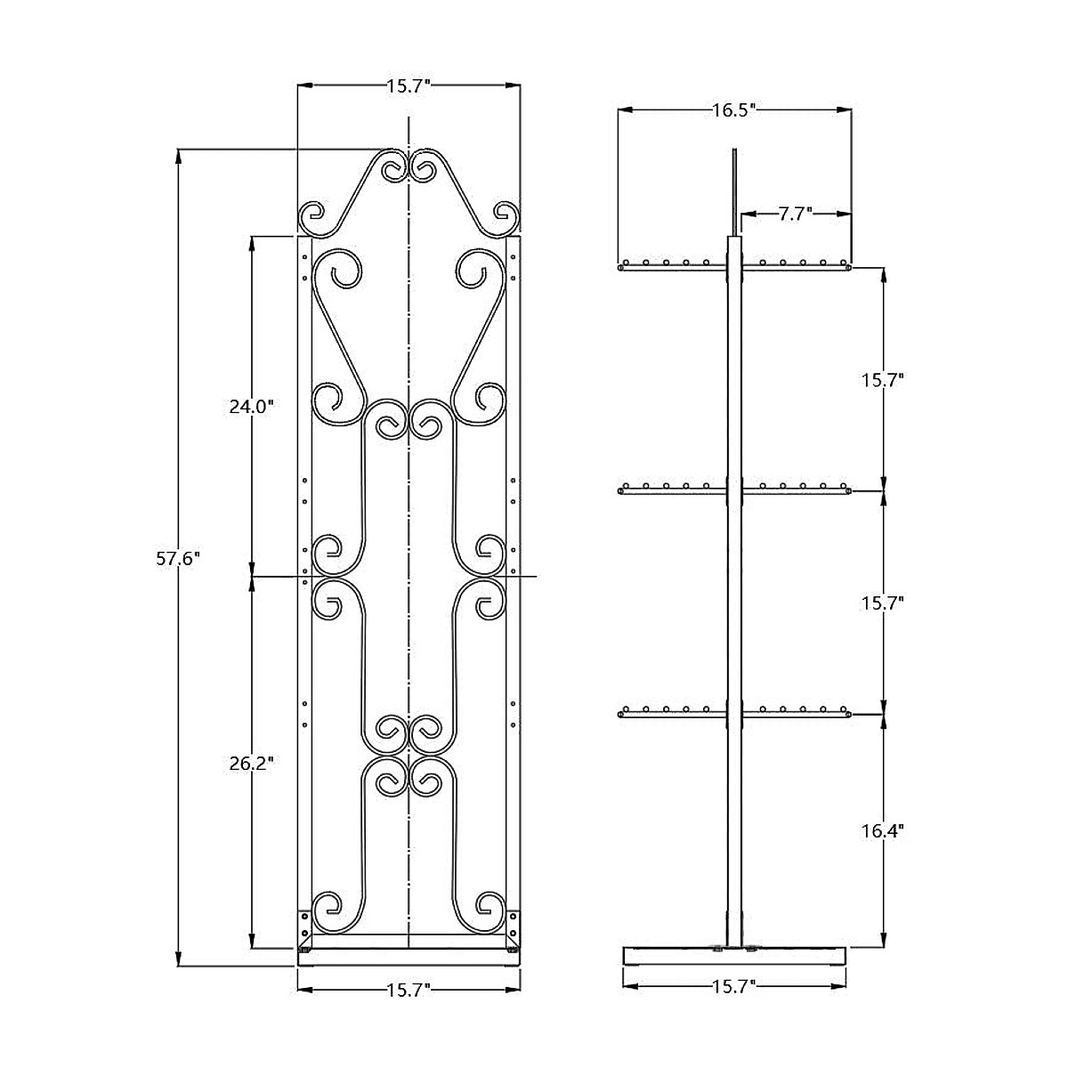 FixtureDisplays® Double Sided Decorative Clothing Purse Jewelry Store Display Hanging Stand 100717