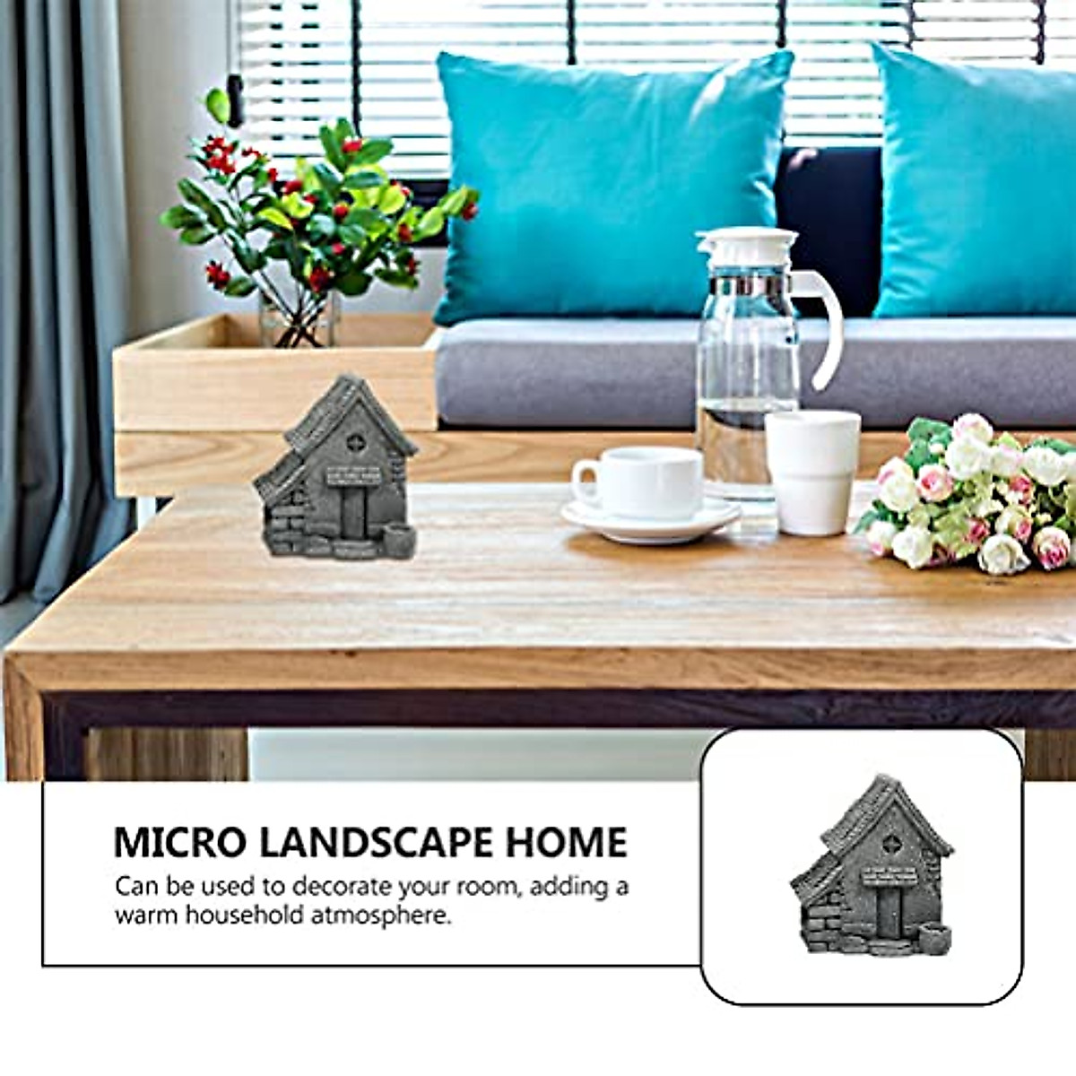 DOITOOL Miniature Pagoda Statue Micro Village Houses Zen Garden Pagoda Figurine Chinese Zen Asian Decor Bonsai Decoration Miniature Accessories