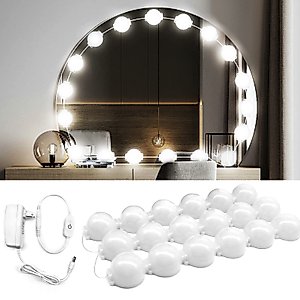 HCDCARLGT Hollywood Style Lights for Makeup Dressing Room,Vanity Lights Stick on with 18 Dimmable Bulbs,LED Vanity Lights for Mirror,5 Level Brightness Adjustable & 6000K White(No Mirror Included)