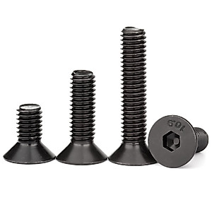 M4-0.7 x 8mm Flat Head Socket Cap Screws,Alloy Steel Grade 10.9, DIN 7991,Black Oxide, Allen Hex Drive,Hex Socket Drive, Fully Thread 100 Pcs
