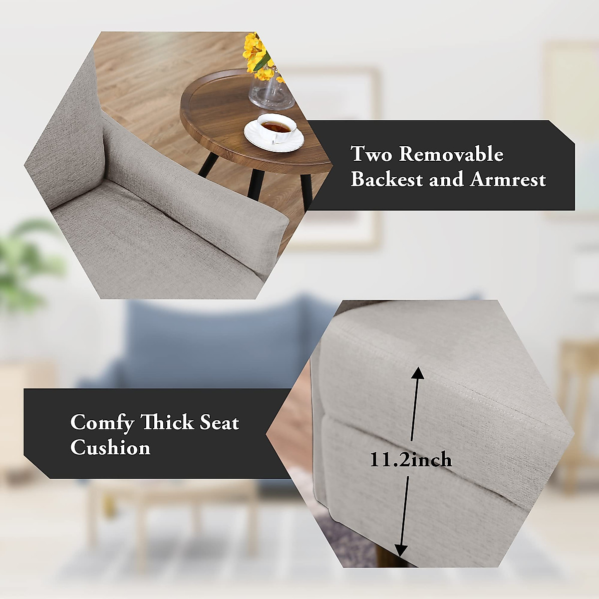 Hdxdkog Loveseat Sofa, 67'' Mid Century Modern Small Love Seats Furniture Comfy Couch for Living Room, Upholstered 2 Seater Sofa for Small Apartment (Beige)