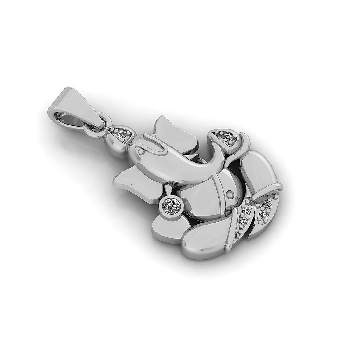 SirDaksh Lord Ganesh Spritual Cubic Zircon Silver Pendant Charm Pendant