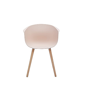 Amazon Brand - Rivet Alva Modern Curved-Back Plastic Dining Chair, 23.2"W, Nude Pink