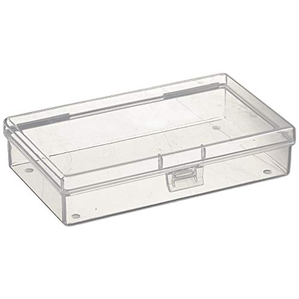 Goodma 7 Pieces Mixed Sizes Rectangular Empty Mini Clear Plastic Organizer Storage Box Containers with Hinged Lids for Small Items and Other Craft Projects