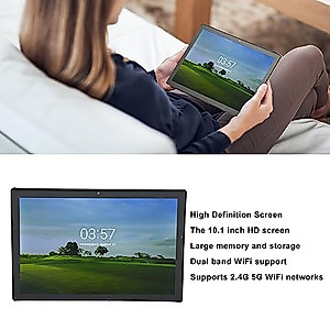 FOLOSAFENAR 10.1 Inch Tablet PC, 2560x1600 6GB RAM 64GB ROM 8MP Rear Camera 10.1 Inch Tablet for Work for Entertainment (Black)