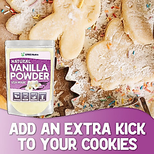 XPRS Nutra Vanilla Flavoring Powder - Fresh Vanilla Powder - Premium Vanilla Powder for Baking Pure Vanilla Bean Powder Flavoring - Make Vanilla Sugar for Baking Vanilla Powder for Coffee (12 Ounce)