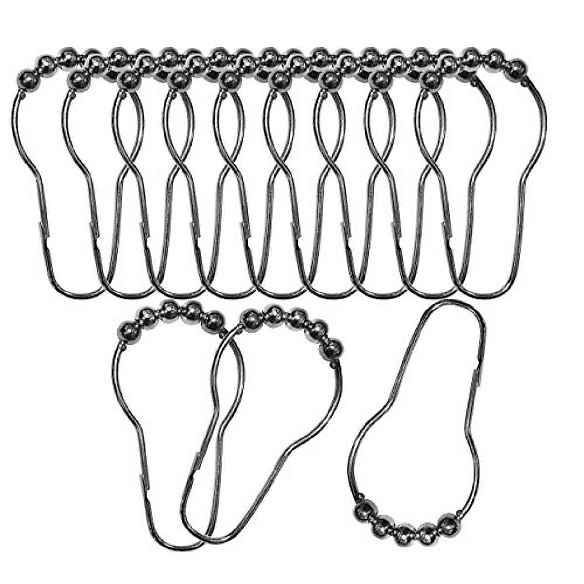 Creative Home Ideas Waffle Shower Curtain Set, 70" x 72", Dark Grey Ombre