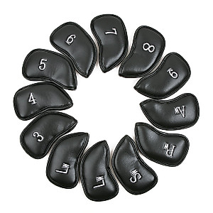 Intech 12-Piece Thick Synthetic Leather Golf Iron Head Cover Set Fit All Brands (TaylorMade, Callaway, Ping, Titleist, Cobra and more)