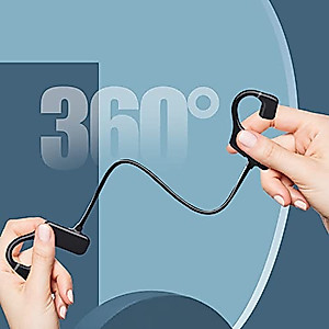 Open Ear Air Conduction Bluetooth Headphones, AOCOAKW Ear Hook Wireless Sports Earphones with Mic Lightweight 8 Hrs Playtime for Workouts, Running, Cycling, Gyming