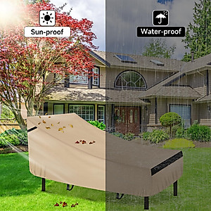 NEVERLAND Waterproof Patio Lounge Chair Cover, Outdoor Chaise Lounge Covers with Heavy Duty Material, 420D Waterproof Outdoor Chairs Cover 76L x 32W x 32H inch Golden