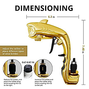 Champagne Gun Shooter,Adjustable Shark Champagne Spray Gun,Beer Gun Shooter with Longer Shooting Distance,Champagne Squirt Gun,Champagne Gun Sprayer,Party,Yacht,Birthday,Festival,Bar Atmosphere Props