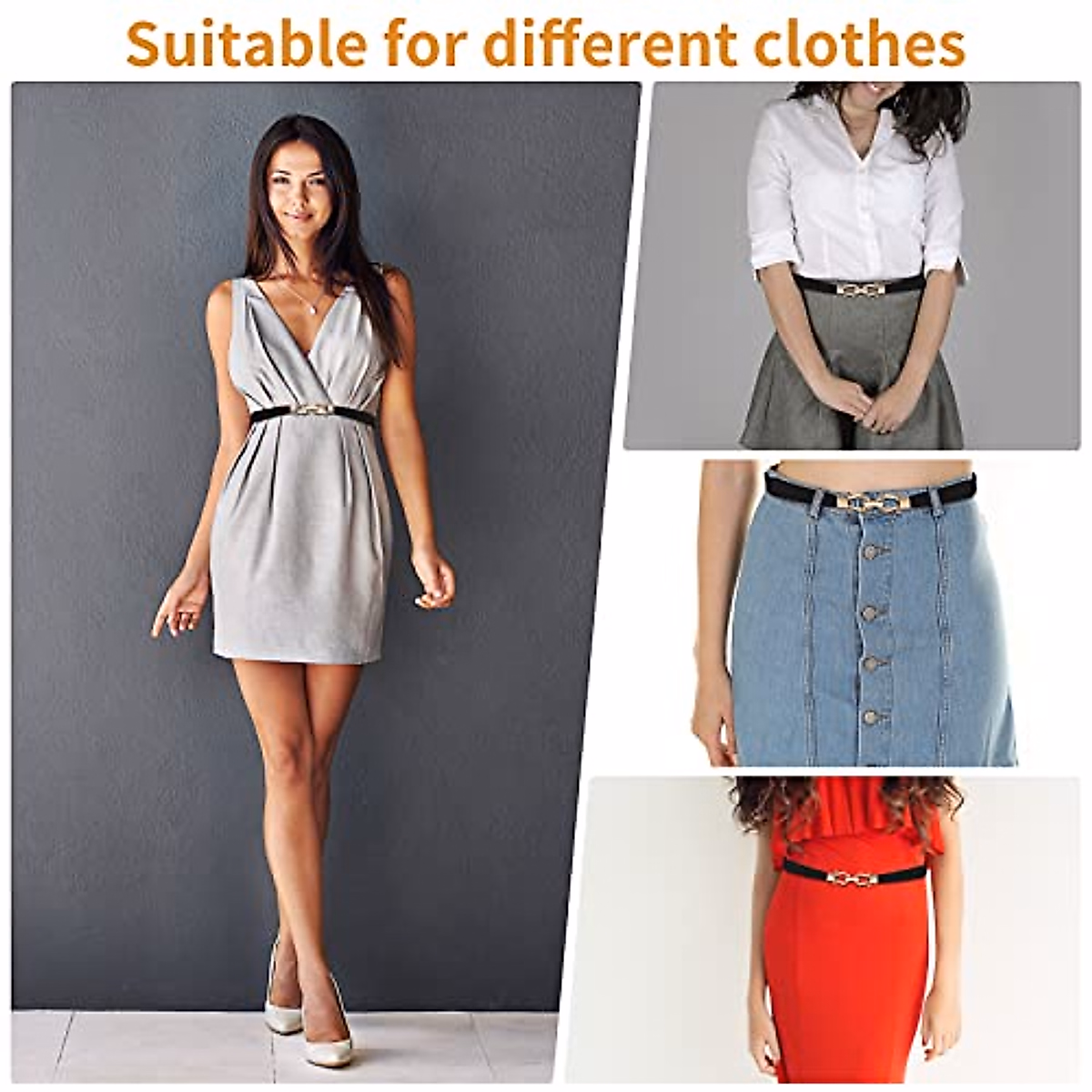 Giantree Women Skinny Belt for Dresses, Corset Belt Thin Waist Belt Fashion Versatile Ladies Elastic Slim Small Waist Belt