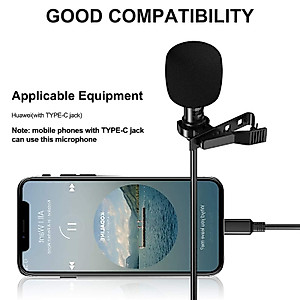 Aokeo Professional Lavalier Lapel Microphone Omnidirectional Condenser Mic