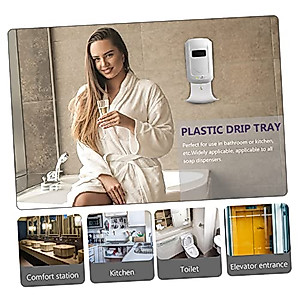 Anneome 2pcs Water Tray Soap Dispenser Plastic Serving Tray Cup Tray Refillable Bottle Drip Tray Laundry Catcher Tray Soap Drip Catcher Spray Abs Water Drop White