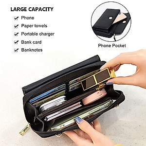 Formva Women Touch Screen Crossbody Bags Cell Phone Wristlets Purse, RFID Blocking Clutch Wallets Card Holder with 2 Shoulder Strap