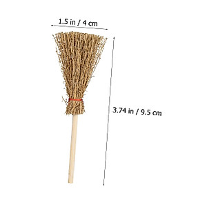 WOONEKY 72 Pcs Mini Red Rope Broom 24pcs (Large Broom) Mini Witches Broomsticks Mini Cinnamon Brooms Stick Halloween Decorations Wizard Flying Broom Witch Broom Decoration Brown Pine Wood