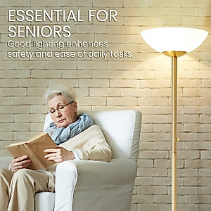 Superlamp Super Bright Floor Lamp 8000LUMEN!! DIMMABLE 30K Light up a Full Room, Modern and Elegant Design