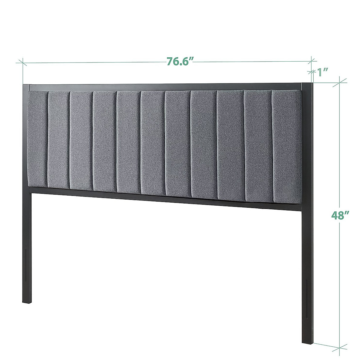 ZINUS Anuar Upholstered Headboard Channel Stitched Upholstery, Easy Assembly, King, Gray