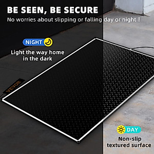 VEVOR Snow 30 x 48 inch, 3 in/h Melting Speed, Heated Outdoor Mats for Winter Entrances, No-Slip Rubber w/Plug, Power Cord, Outlet Timer, Reflective Strip, Velcro, Ground Stake, Black