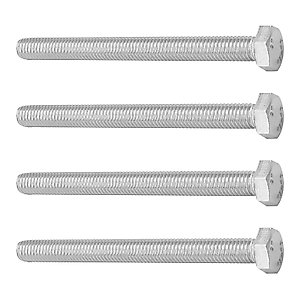 Bettomshin 4Pcs M8 x 90mm Hex Bolts, 304 Stainless Steel 1.25mm Thread Pitch Fully Threaded Metric Hex Head Screw Bolts, Hexagon Screw Bolt, Hex Tap Bolts, Silver, A2-70 (Overall Size 95.3x13x13mm)