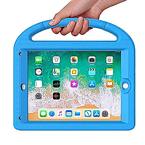 RTOBX Case for iPad 6th/5th Generation, with Built-in Screen Protector, Durable Shockproof Handle Stand Protective Cover for 9.7 inch iPad 6/5 Gen/Air 1/2/Pro 9.7, Blue