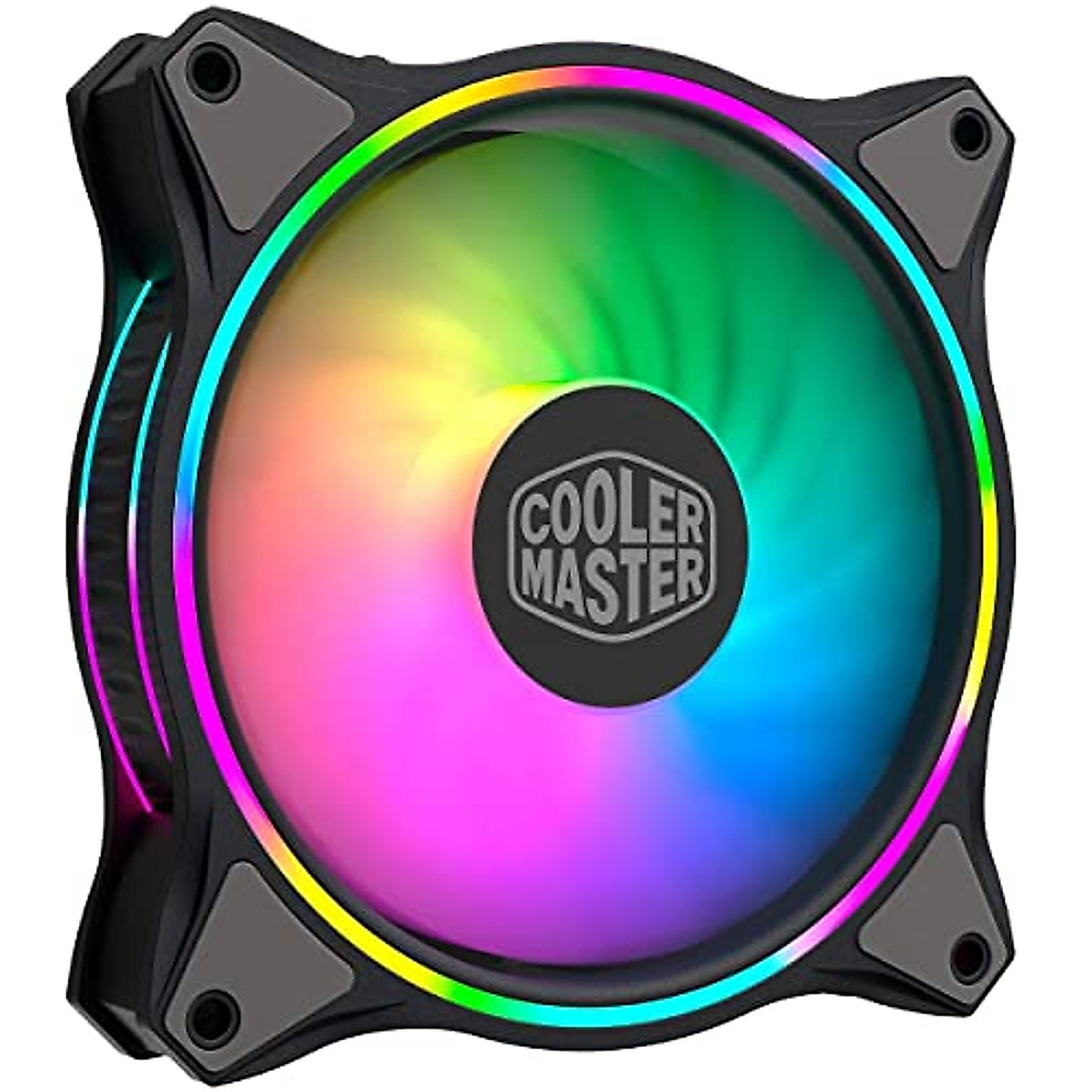 Cooler Master MasterFan MF140 Halo Duo-Ring Addressable RGB Lighting 140mm Fan, Absorbing Rubber Pads, PWM Static Pressure for 5V 3-Pin ARGB,NOT Work with 4-pin RGB or RGB+12V (Gen-2 MF140 Halo)
