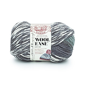 Lion Brand Yarn Wool Ease Fair Isle Yarn, 1 Pack, Charcoal/Medium Grey