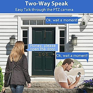 Hiseeu 5MP Wireless PTZ Security Camera System, Indoor Outdoor IP66 Waterproof WiFi Camera, 4K 10CH NVR, 2-Way Audio, Motion Detection Alarm, 24/7 Surveillance, 1TB Hard Drive (Plug-in Power Supply)