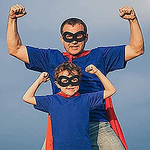 2pcs Black Superhero Felt Eye Masks Halloween Dress Up Masks Cosplay Half Masks with Elastic Rope