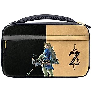 PDP Messenger Case with Removable Shoulder Strap - Holds 14 Games & Console - Compatible with Nintendo Switch/ Lite/ OLED - Hyrule Hero Link.