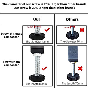 2Pcs Metal Adjustable Height Bed Frame Support Leg, Steel Bed Frame or Wooden Bed Center Slat Support Leg, Sofa Furniture Cabinet Feet Support Leg (5.9" - 8.6")