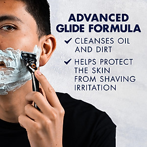 Gillette PRO Shaving Gel For Men Cools To Soothe Skin And Hydrates Facial Hair, 7oz, ProGlide Sensitive 2 in 1 Shave Gel