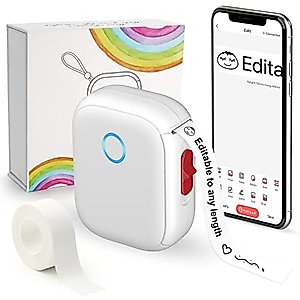 Label Maker-Portable Mini Sticker Marker Machine with Tape-Marklife P12 Bluetooth Embossing Labeler Printer for Labeling for Labelmaker Labeller Organization Lable Print (White)