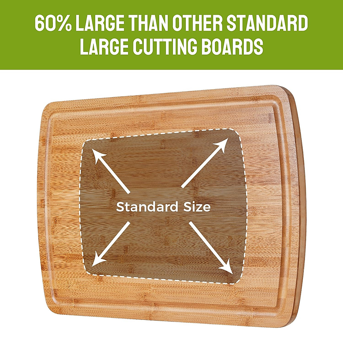 30 x 20 Inch Extra Large Bamboo Cutting Boards - BEZIA 3XL Stove Top Cover Chopping Board - Meat Cutting Board for BBQ - Turkey Carving Board - Extra Large Charcuterie Boards with Juice Groove