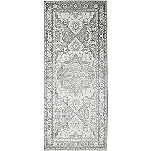 MaxRugrs Kitchen Rug Runner for Hallways 2'6"x6' No Crease Machine Washable Stain Resistant Non Skid Rubber Backing Mat-Bedroom & Laundry - Vintage Floor Carpet Family & Pet Friendly