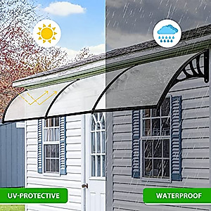 40 inch x 80 inch Window Awning Door Canopy Polycarbonate Cover Outdoor Front Door Patio Sun Shetter