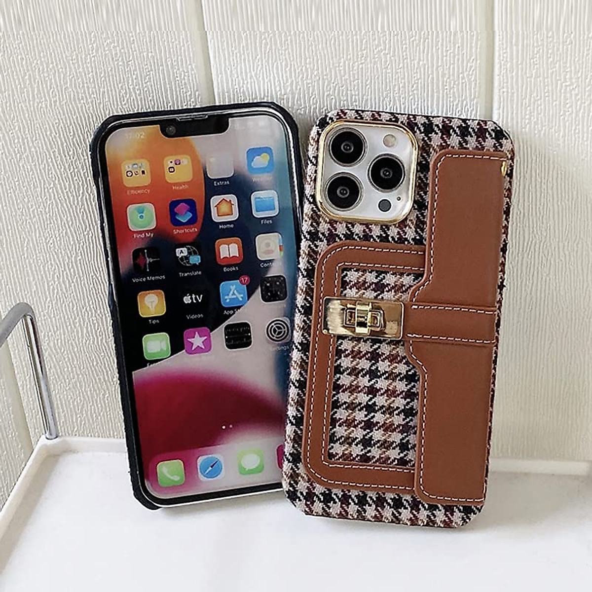 Wallet Crossbody Bag for iPhone 13 Case with Tether Strap Credit Card Holder 6.1 Inch, PU Leather Protective Handbag Zipper Wallet Holder Girl (Wine)
