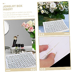 NOLITOY 5pcs Storage Box Sponge Pad Ring Earring Display Pad Jewelry Foam Insert Jewelry Insert Display Mats Black Foam Ring Insert Hoop Earring Jewelry Sponge Insert White Props Earrings