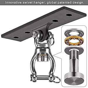 Dolibest Heavy Duty Swing Hanger, Swing Set Accessorie for Indoor Outdoor Playground, Porch Swing Hanging Kit for Wooden and Concrete Set with 4 Wood Screws and 4 Expansion Bolts, 900LB