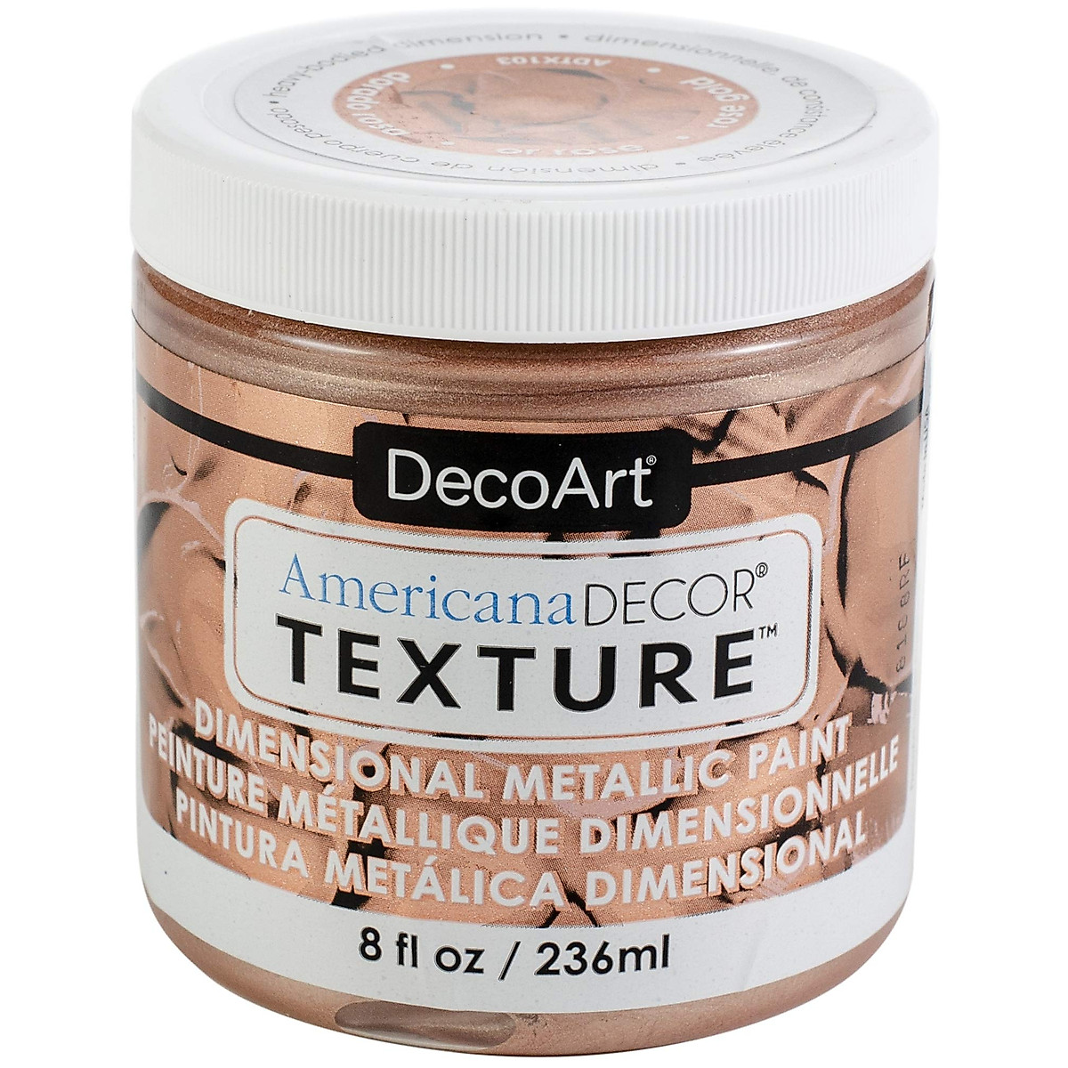 Decoart Texture Metallics 8oz Rose Gld