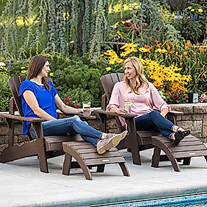 Lifetime 60294 Adirondack Chair and Ottoman Set, Rustic Brown