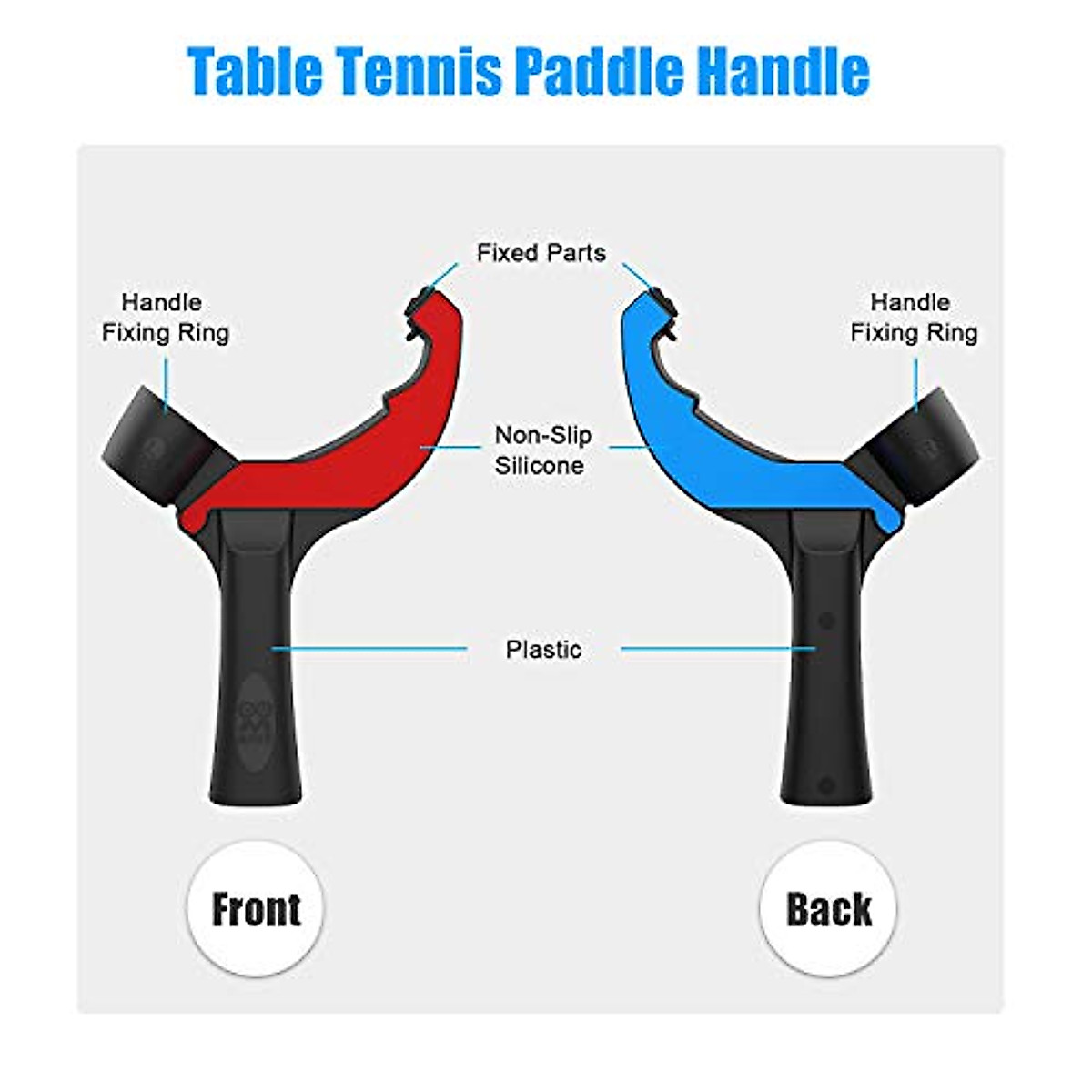 AMVR Table Tennis Paddle Grip Handle for Meta/Oculus Quest 2 Touch Controllers Playing Eleven Table Tennis VR Game