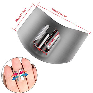 AFENGAU 2 PCs Finger Protector for Cutting Food - Stainless Steel Finger Guard for Cutting Kitchen Tool Avoid Hurting When Slicing and Dicing for Food Chopping Cutting Knife Cutting