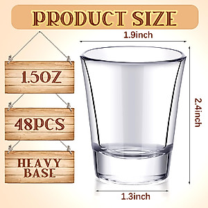 Ziliny 48 Pcs Clear Shot Glasses Set 1.5 oz Shot Glasses Bulk Whiskey Vodka Tequila Espresso Shot Glass Small Clear Shot Glass Cups Set for Bar Restaurants Home