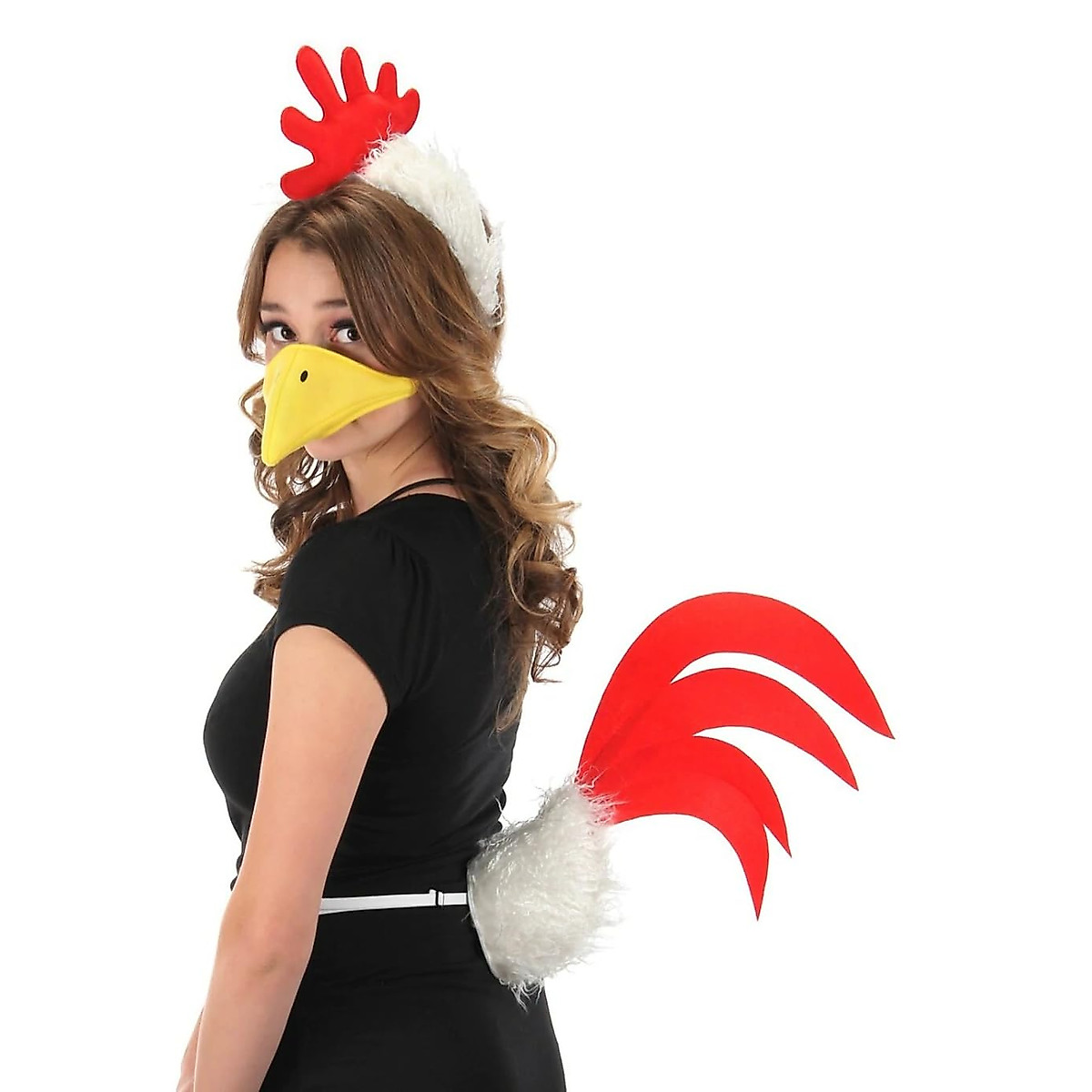 elope Chicken Plush Tail Costume Accessory for Adults and Kids