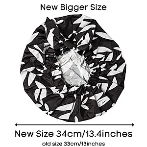 TTAT Shower Cap Extra Large, Afro, Long Thick Locs, Braids, Large & Long Hair, Waterproof PU Lining, Reusable, Adjustable, Great for Home, Spa, Conditioning, Self Care, Hotel & Salon (Cool Breeze)