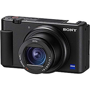 Sony ZV-1 Digital Camera Bundle with Water Resistant Gadget Bag, Monopod, 64GB Memory Card, Card Reader + More | Point & Shoot Camera for Content Creators, Vlogging and YouTube