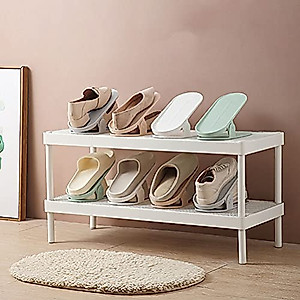 Toyvian Sneaker Holder 2pcs Shoe Slots Rack Adjustable Shoe Stacker Space Saver Double Deck Shoe Rack Holder for Closet Organization Sneaker Shelf