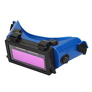Welding Goggles Auto Darkening - Solar Auto Darkening Eye Mask Welding Goggles Welder Eye Protective Welding Glasses Mask Helmet (Blue)